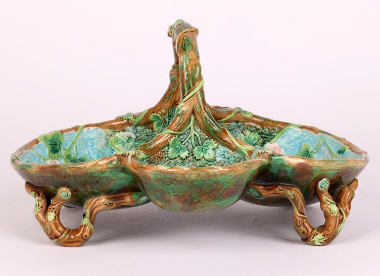 George Jones Majolica Pottery Strawberries and Cream Serving Dish, 1873 ...