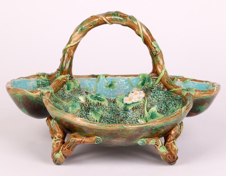 George Jones Majolica Pottery Strawberries and Cream Serving Dish, 1873 ...