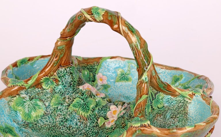 George Jones Majolica Pottery Strawberries and Cream Serving Dish, 1873 ...