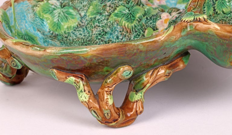 George Jones Majolica Pottery Strawberries and Cream Serving Dish, 1873 ...
