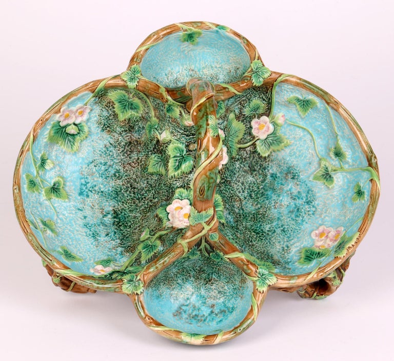 George Jones Majolica Pottery Strawberries and Cream Serving Dish, 1873 ...