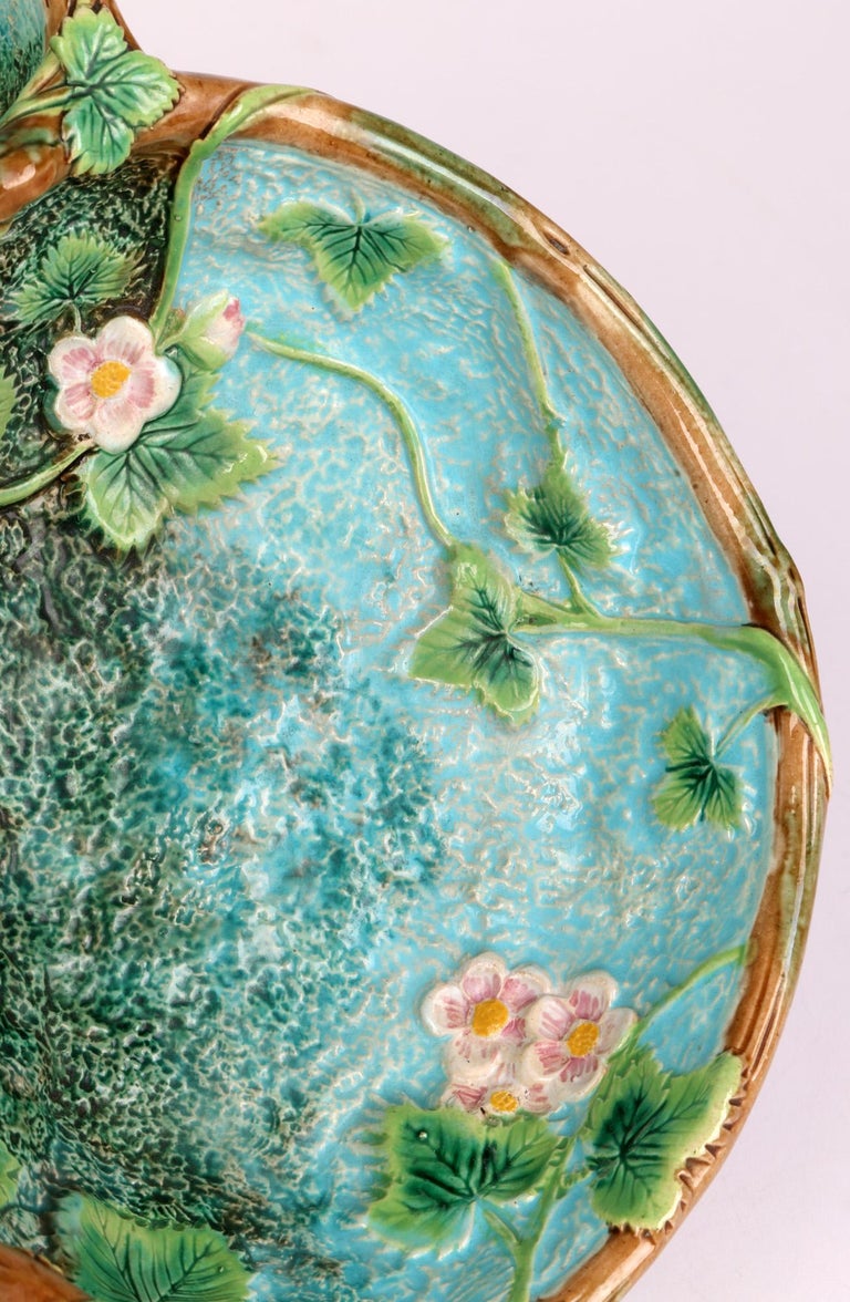 George Jones Majolica Pottery Strawberries and Cream Serving Dish, 1873 ...