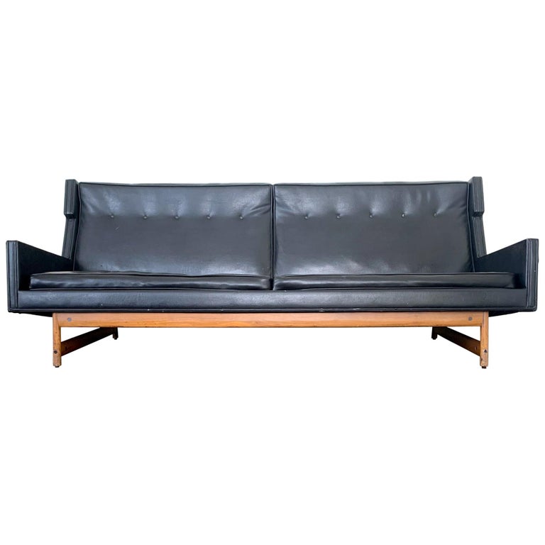 George Kasparian Wingback Tuxedo Sofa at 1stDibs