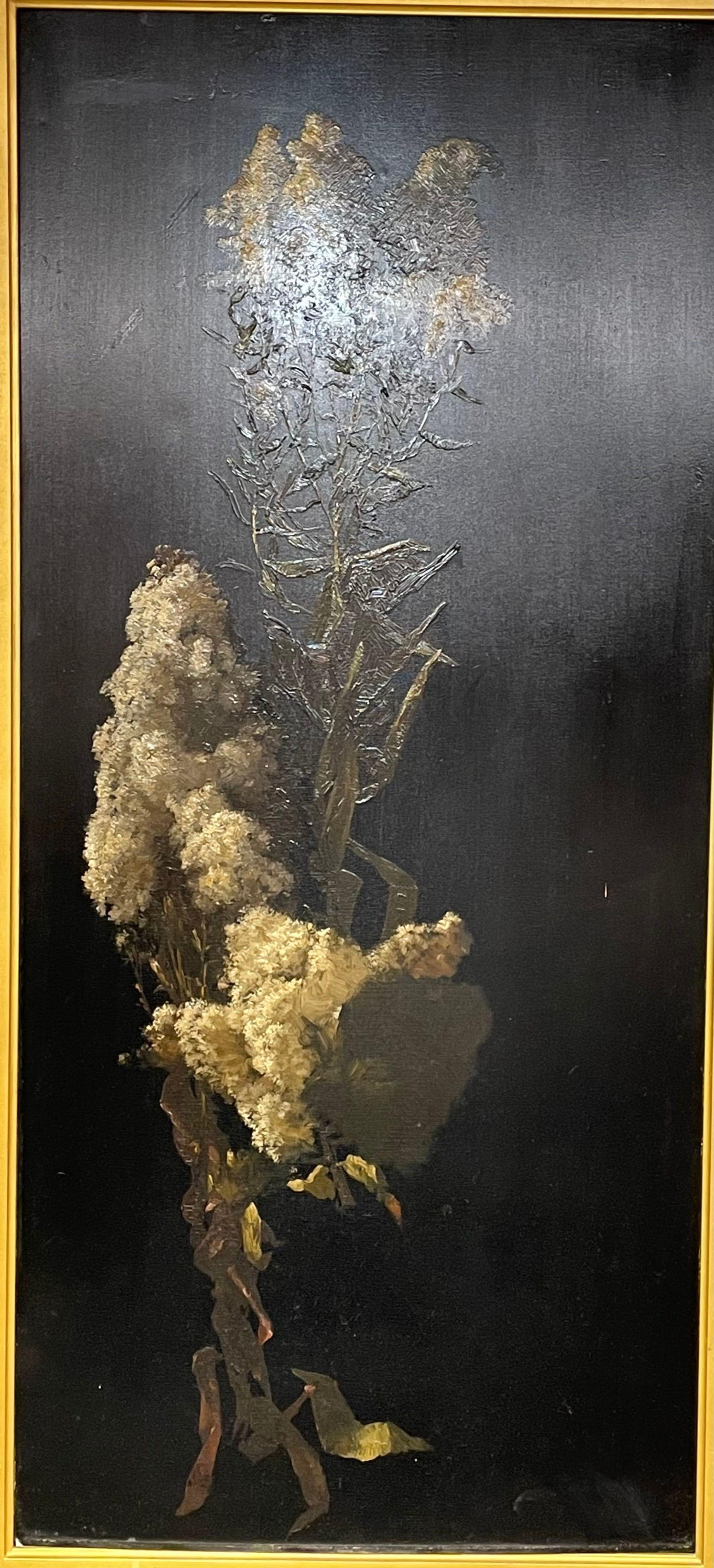 George Lambdin, 19th Century Oil on Board of "Milk Weed" in Gilt Frame ...