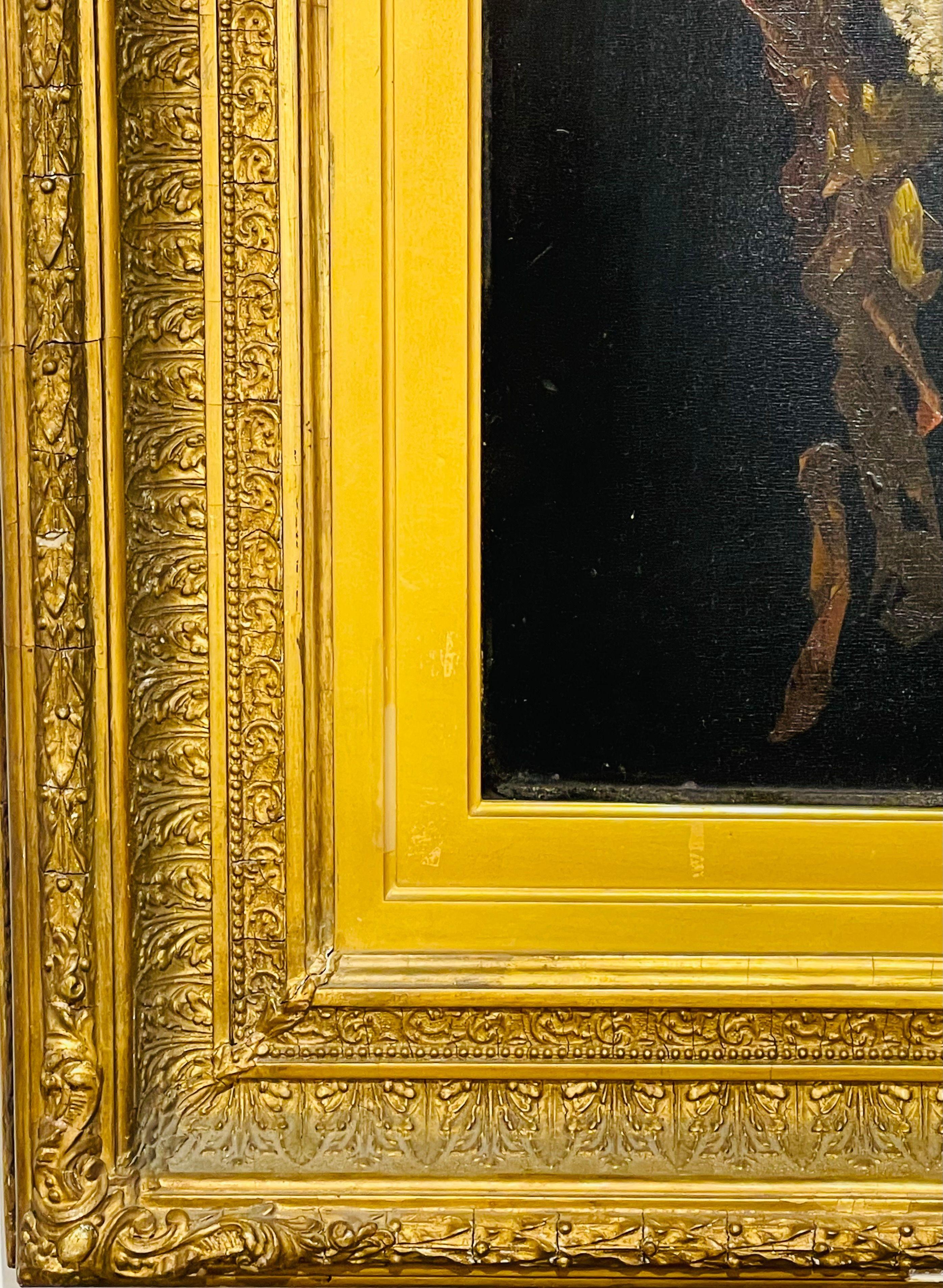 George Lambdin, 19th Century Oil on Board of "Milk Weed" in Gilt Frame ...