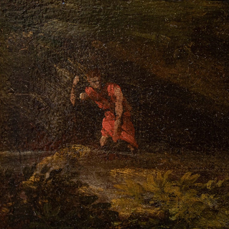 George Lambert 18th Century Bucolic Landscape View Painting Oil on ...
