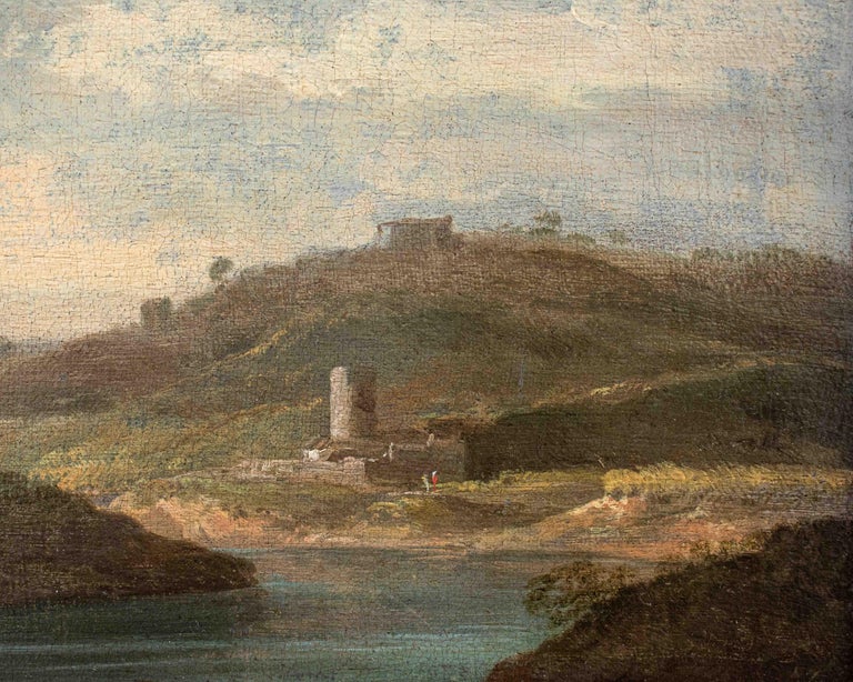 George Lambert 18th Century Bucolic Landscape View Painting Oil on ...
