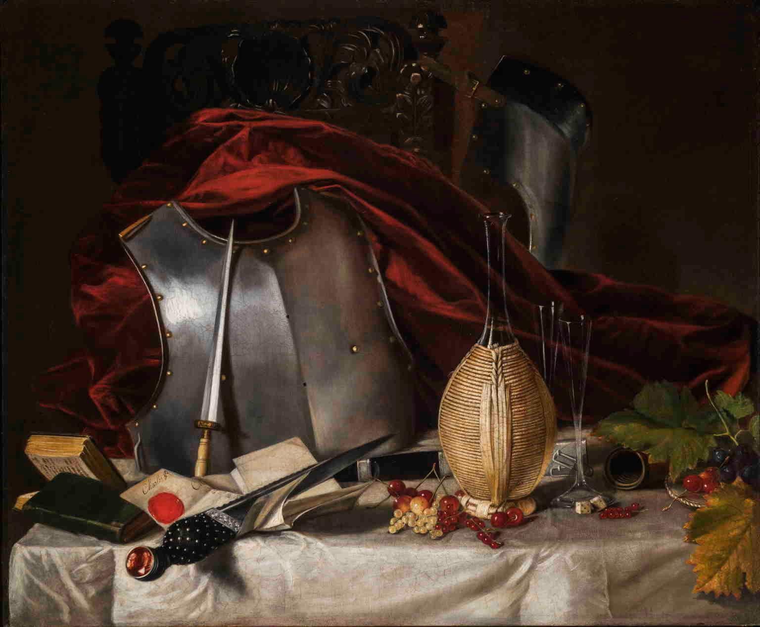 George Lance - Signed George Lance Still-life Amor Painting 19 century ...