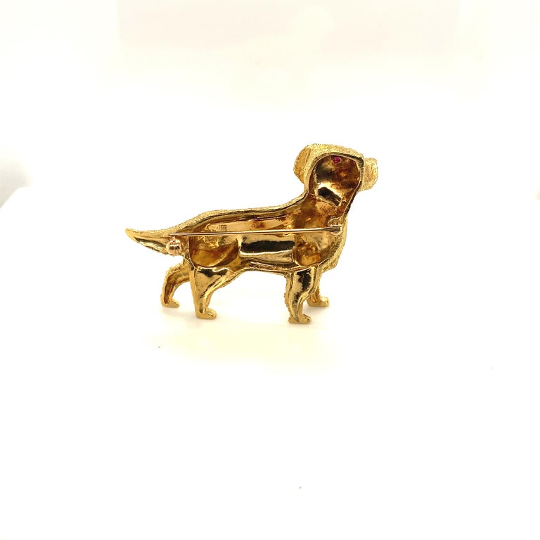 George Lederman 18 Karat Yellow Gold Labrador Retriever Brooch For Sale ...