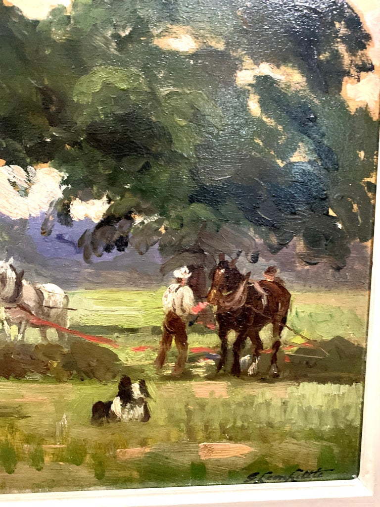 George Léon Little - English antique Impressionist landscape with ...