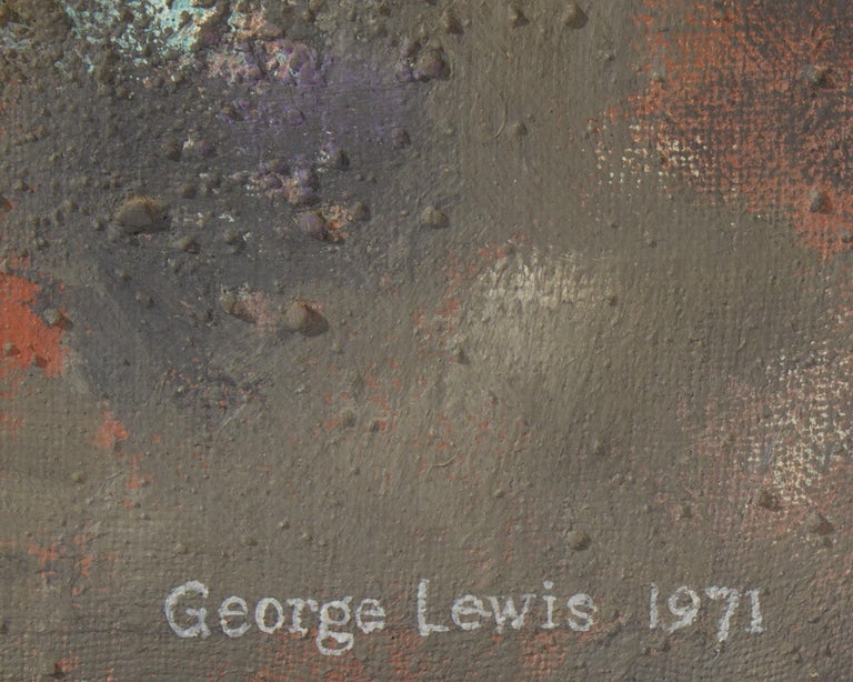 George Lewis Signed 1971 Oil on Canvas Abstract Painting For Sale at ...