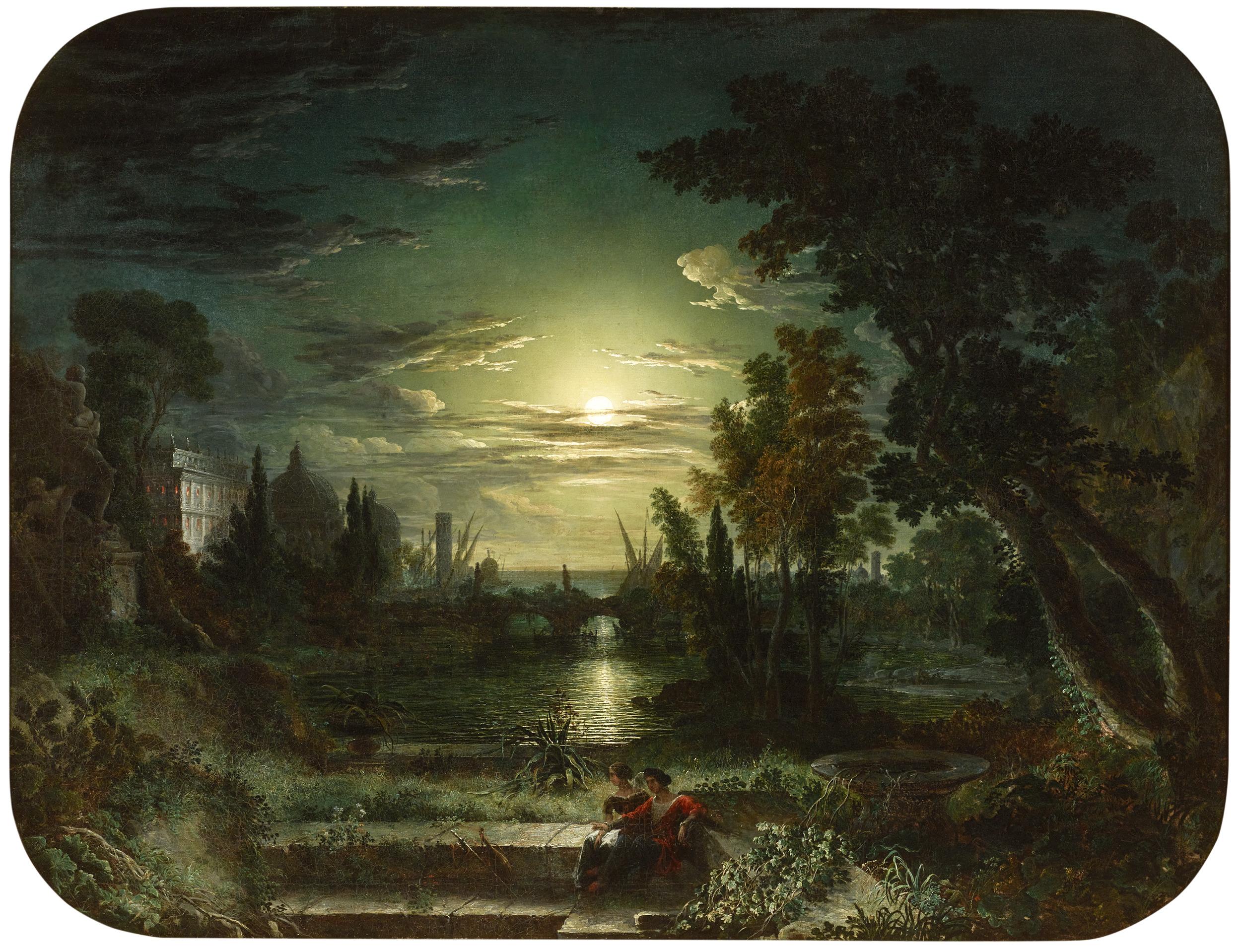 George Loring Brown - Lake Of Nemi, Near Rome For Sale at 1stDibs