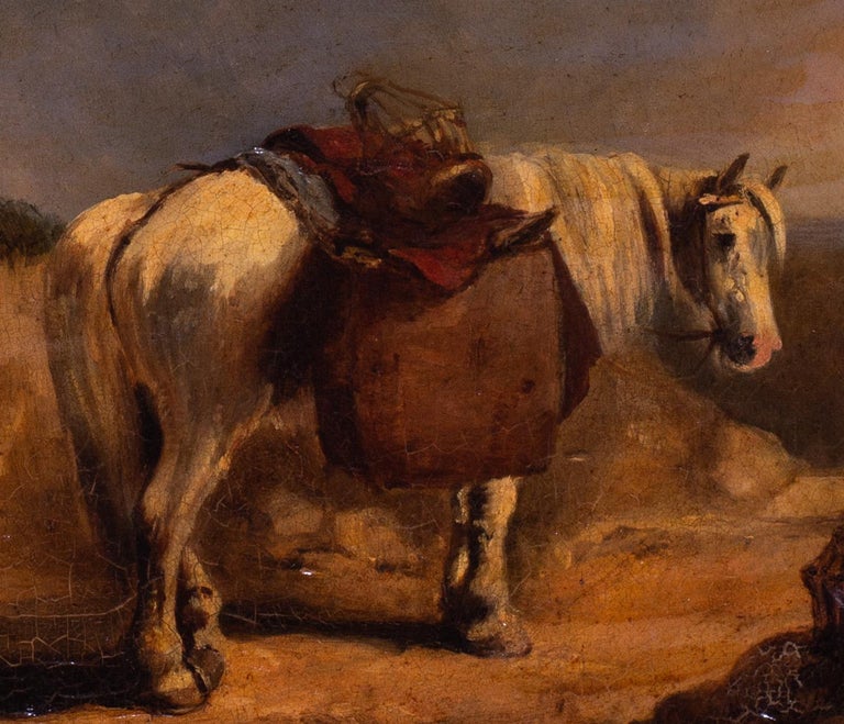 18th Century oil painting of a travellers rest, circle of George ...