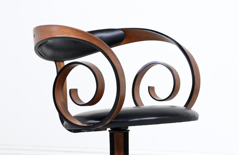 George Mulhauser "Scroll" Swivel Chair for Plycraft For Sale at 1stDibs
