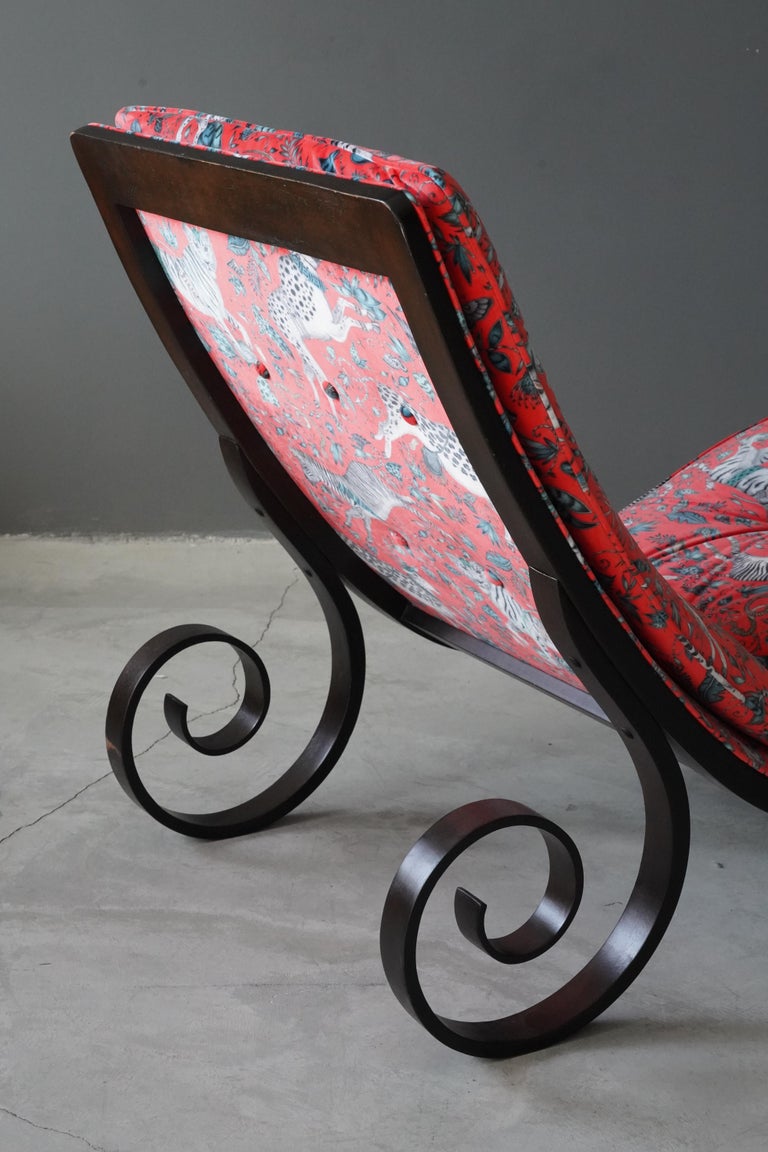 George Mulhauser, "Sultana" Chaise Loungue, Moulded Plywood, Fabric ...