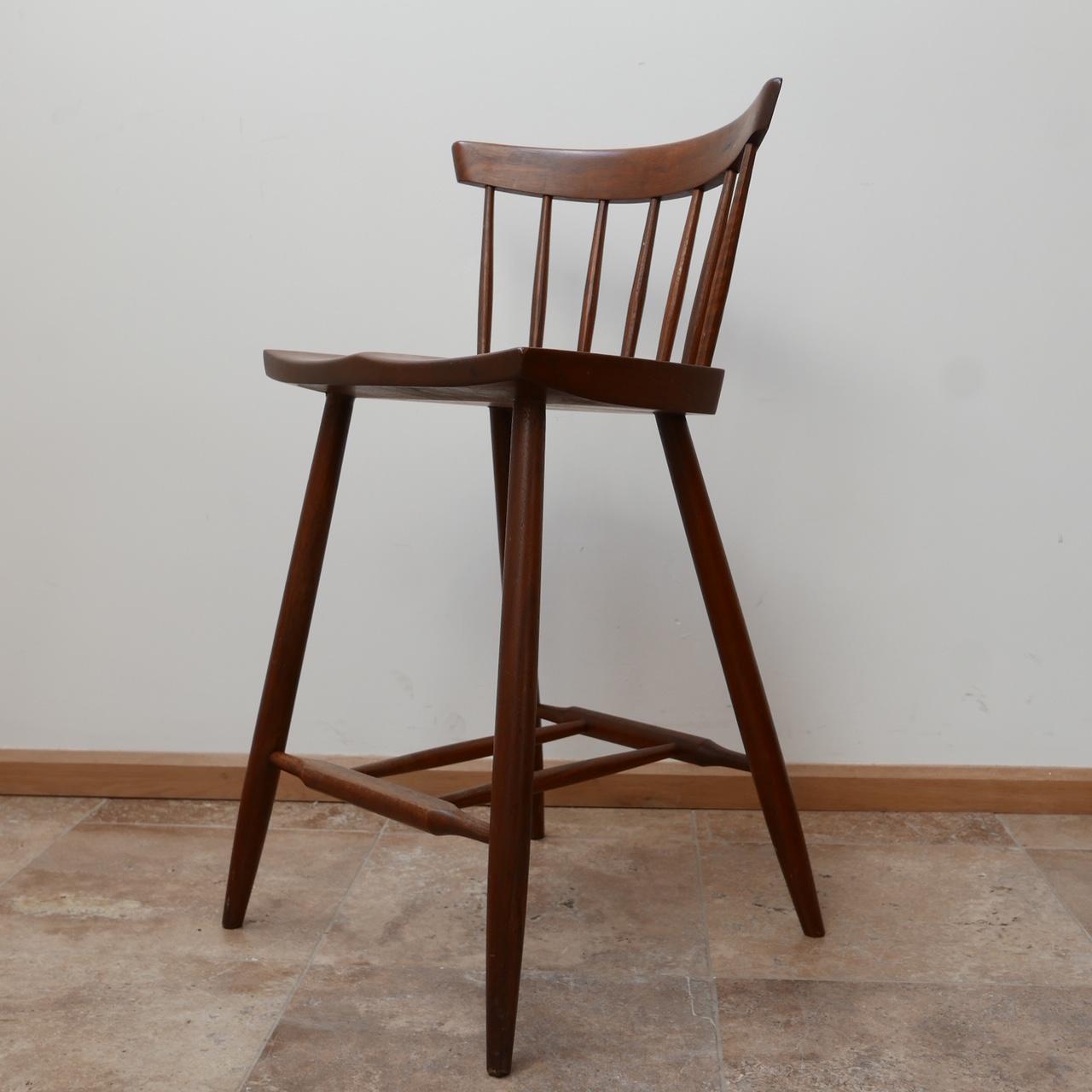 George Nakashima American Walnut Mid-Century Bar Stool at 1stDibs