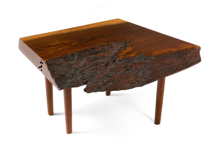 George Nakashima Black Walnut Free Edge Two-Tier End Tables, USA 1956 ...
