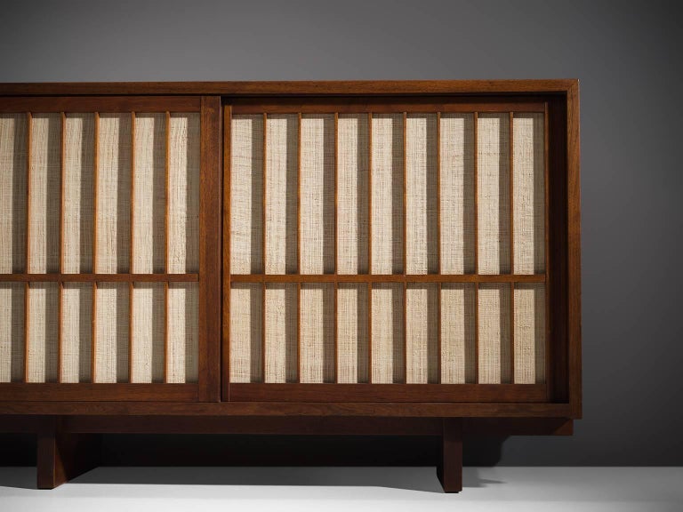 George Nakashima Credenza in American Walnut and Pandanus Cloth For ...