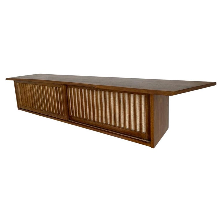 George Nakashima free edge hanging wall case For Sale at 1stDibs