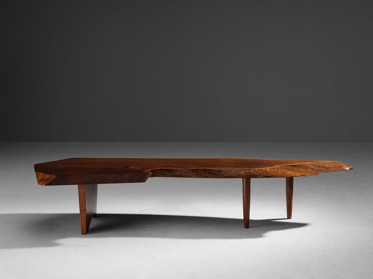 George Nakashima Free Edge 'Slab' Coffee Table in Walnut For Sale at ...