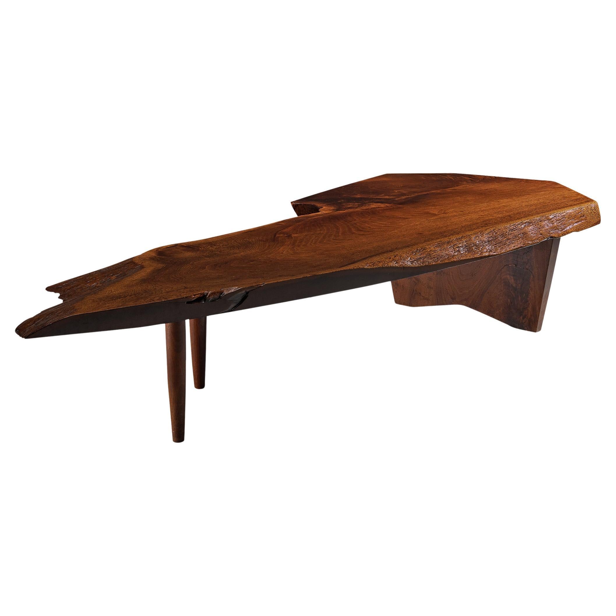 George Nakashima Free Edge 'Slab' Coffee Table in Walnut For Sale at ...