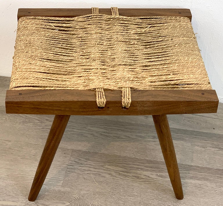 George Nakashima Grass Seat Stool at 1stDibs