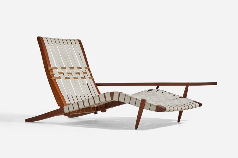 George Nakashima, Long Chair, American Black Walnut, Cotton Webbing ...