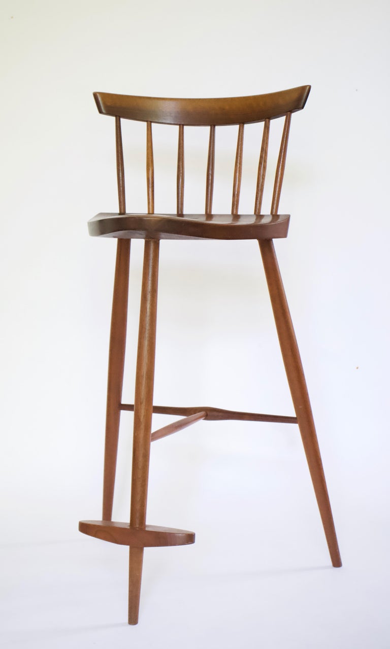 George Nakashima "Mira" Stool Custom Height For Sale at 1stDibs