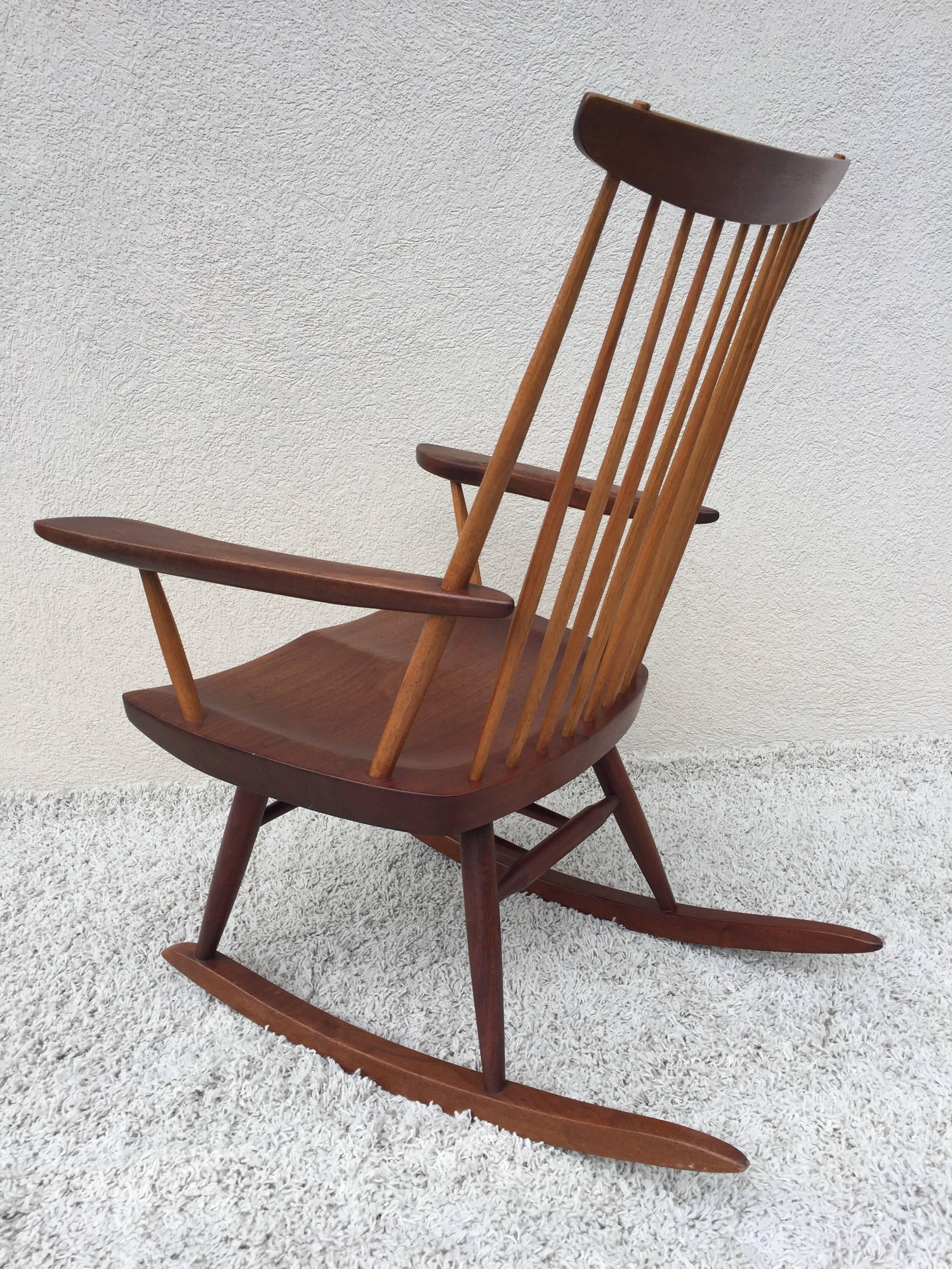 George Nakashima Rocker Stamped Studio at 1stDibs | nakashima rocking chair