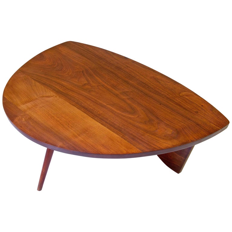 George Nakashima "Shell-Shaped" Coffee Table in American Black Walnut ...