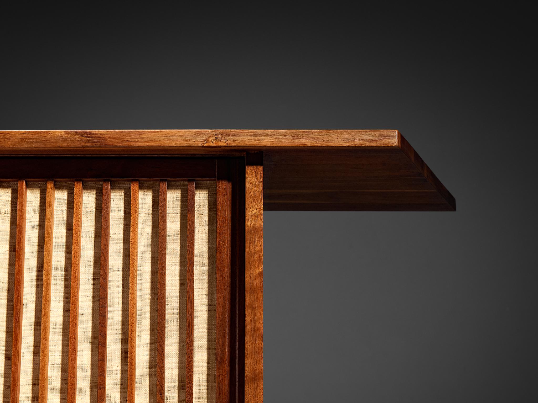 George Nakashima Sliding-Door Cabinet in Walnut and Pandanus Cloth For ...