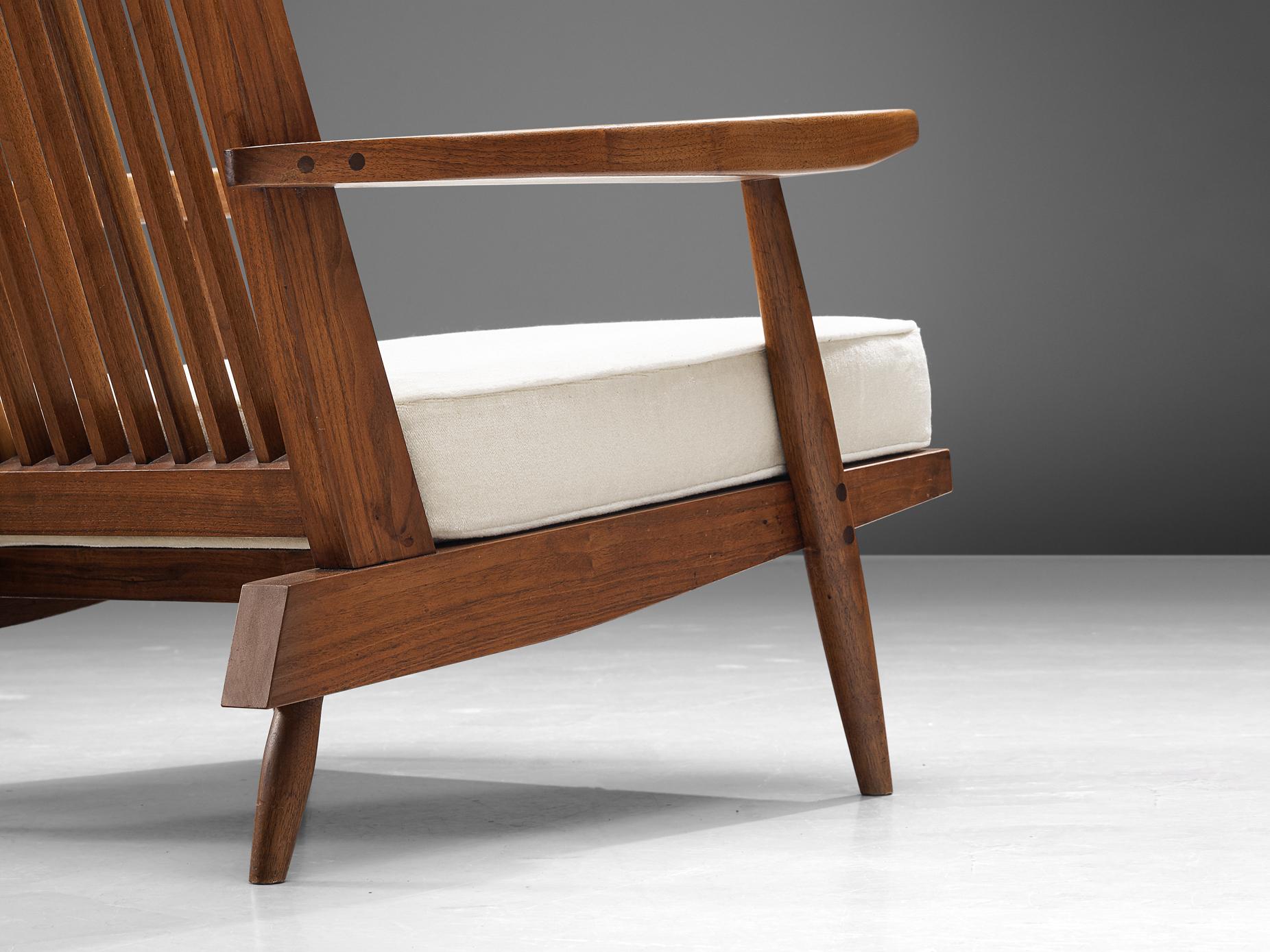 George Nakashima Spindleback Lounge Chair with Ottoman in Walnut For ...