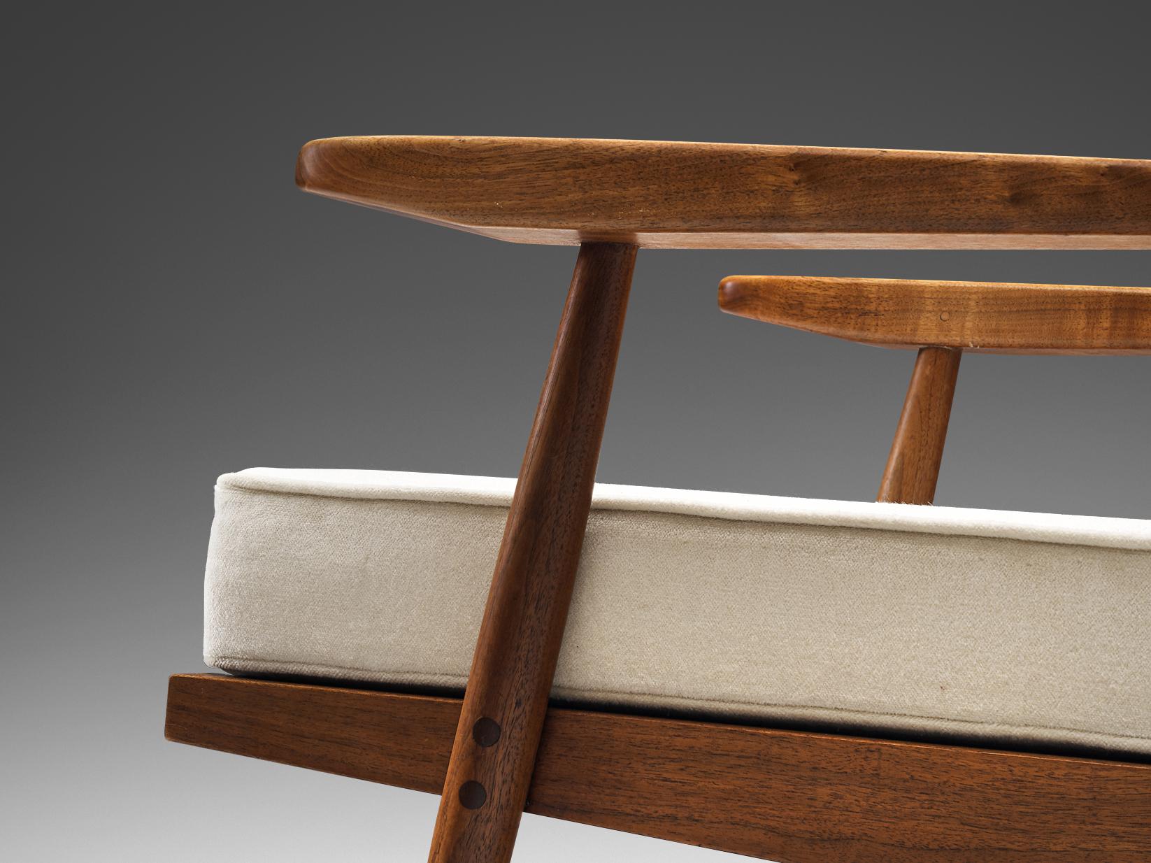 George Nakashima Spindleback Lounge Chair with Ottoman in Walnut For ...