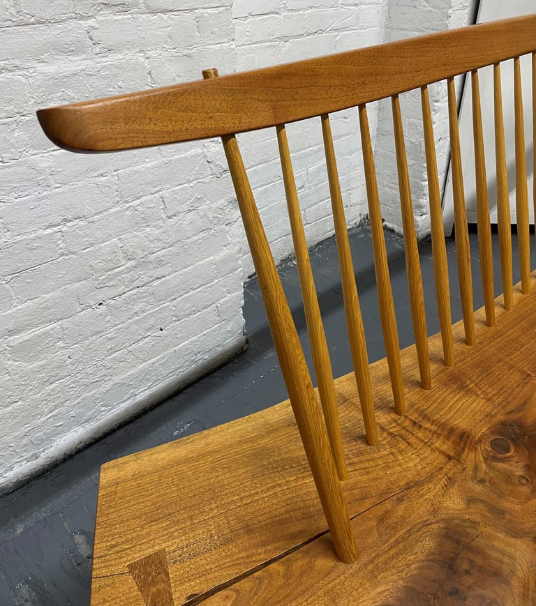 George Nakashima Studio Conoid Bench Signed Mira Nakashima, 1992 For ...
