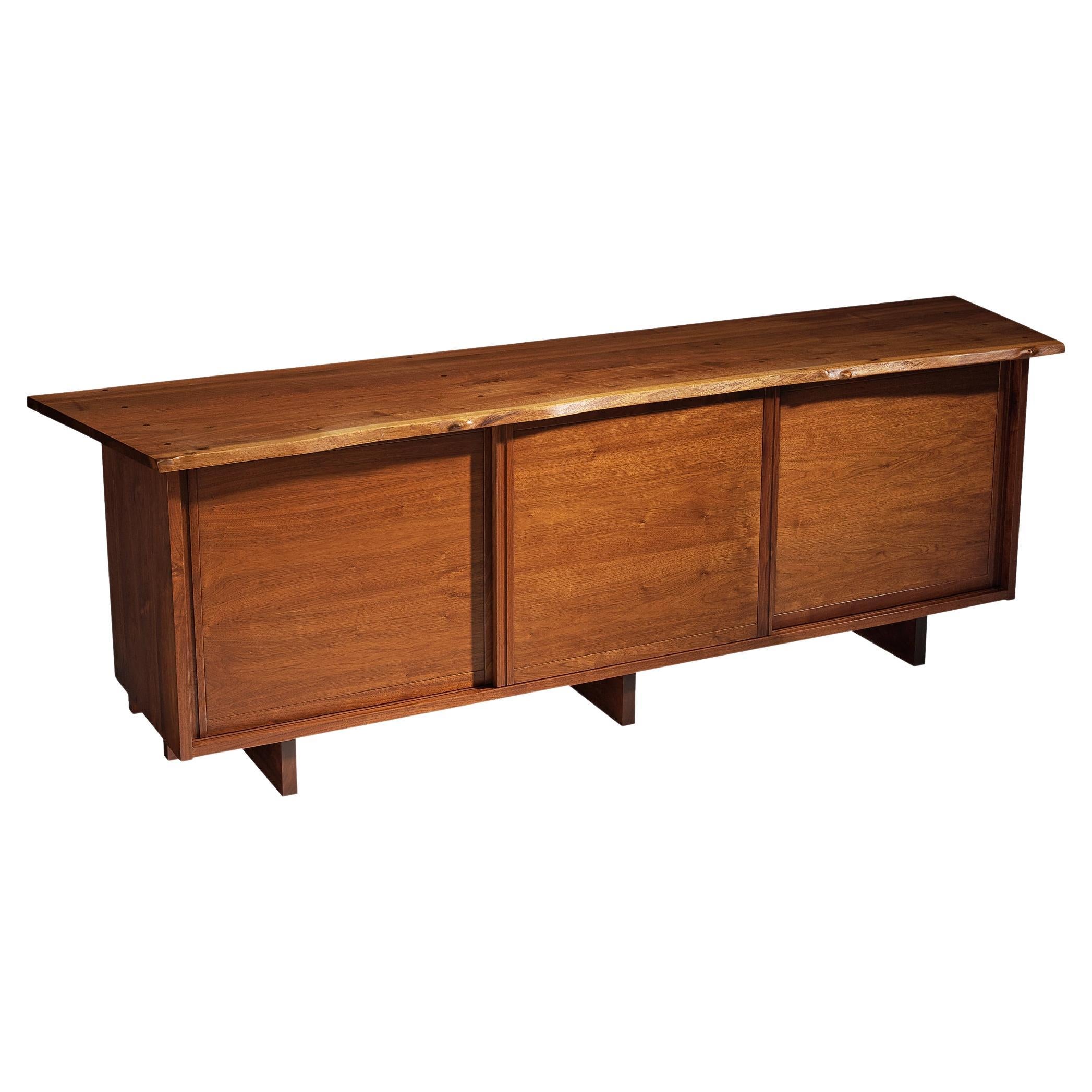 George Nakashima Triple Sliding-Door Cabinet in American Black Walnut ...