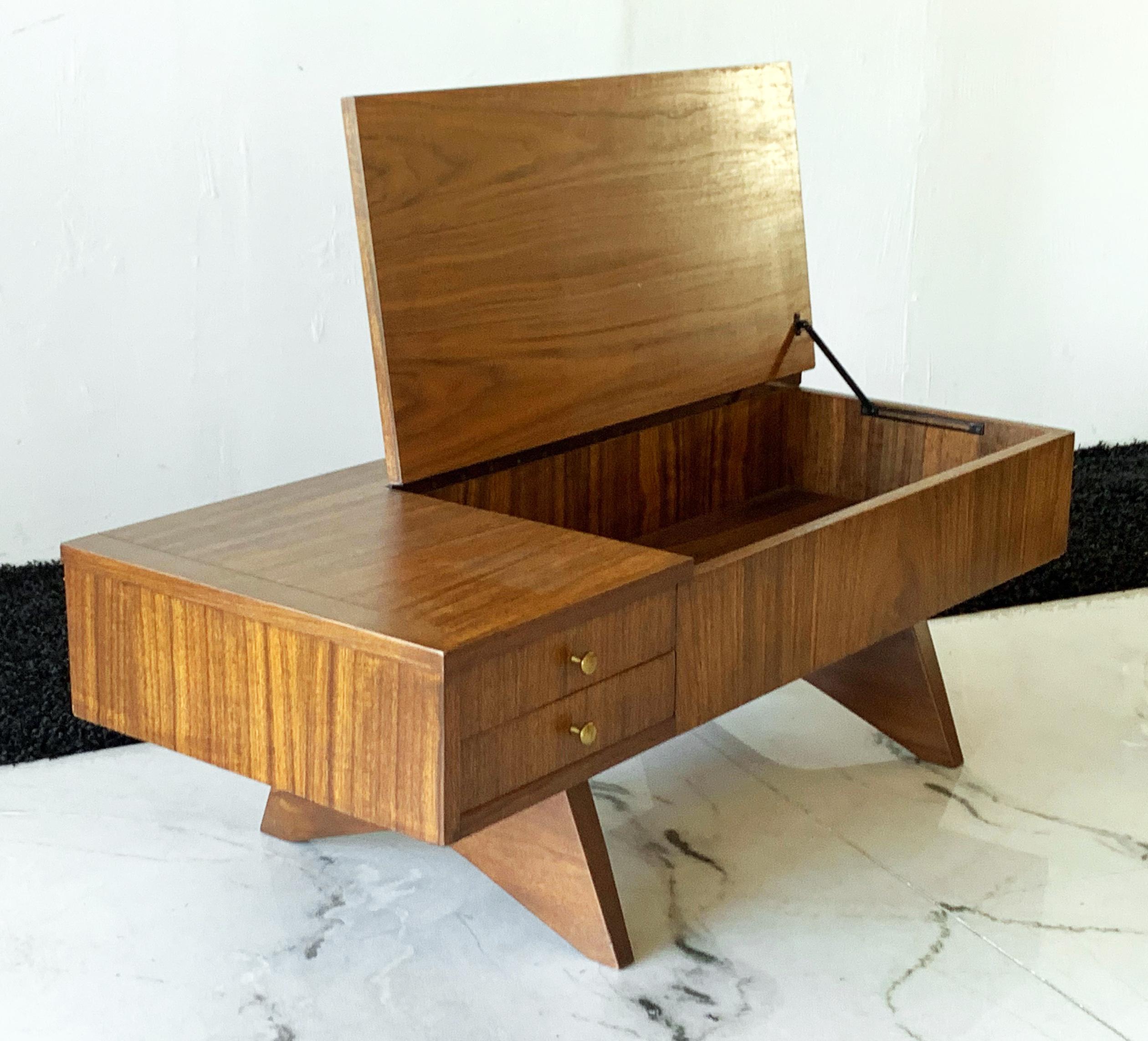 George Nakashima Walnut and Burl Inlay Coffee Table at 1stDibs