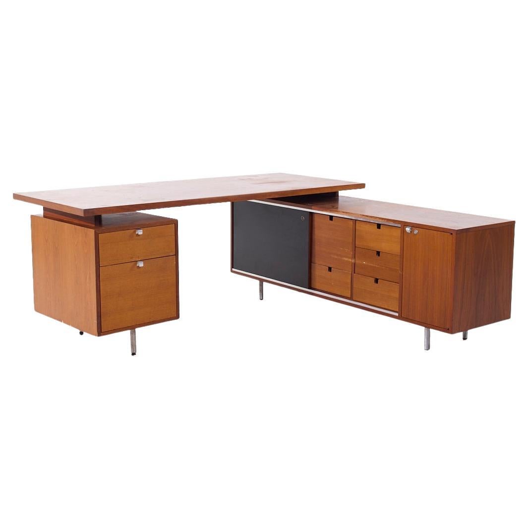Early George Nelson Eog Executive Desk with Return for Herman Miller ...