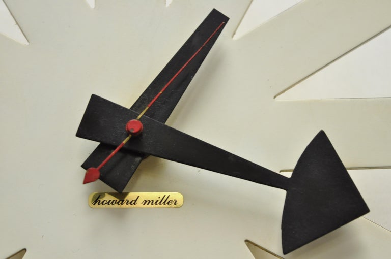 George Nelson Howard Miller Model 2213 Asterisk White Wall Clock at 1stDibs