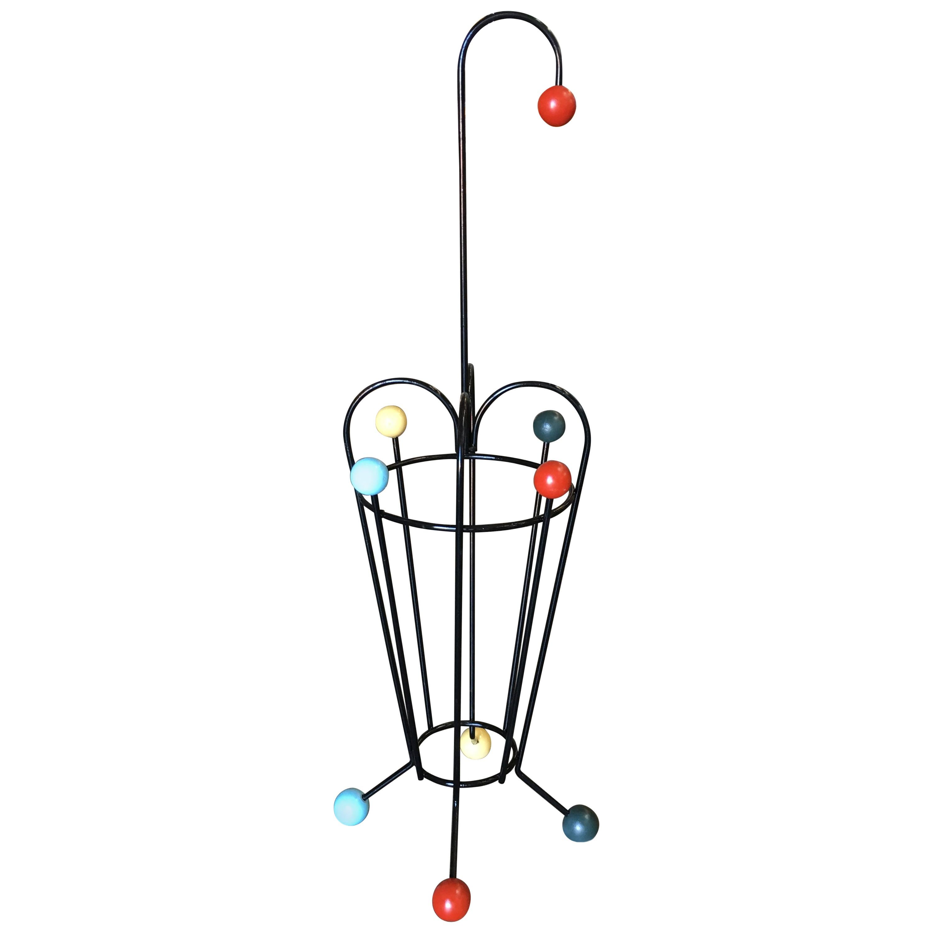 George Nelson Inspired Iron Wire Umbrella Stand at 1stDibs
