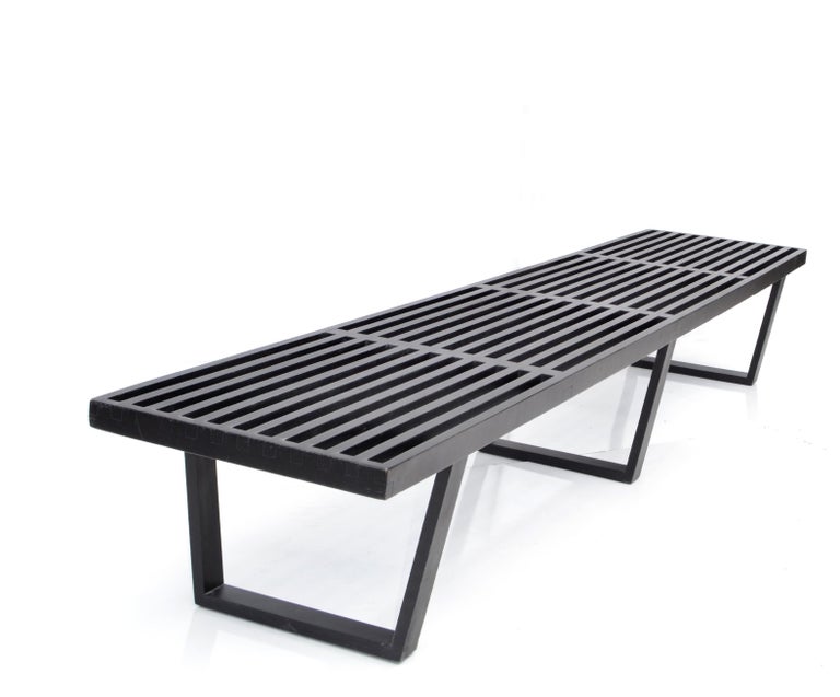 George Nelson Long Slat Bench Black Finish Herman Miller Mid-Century ...