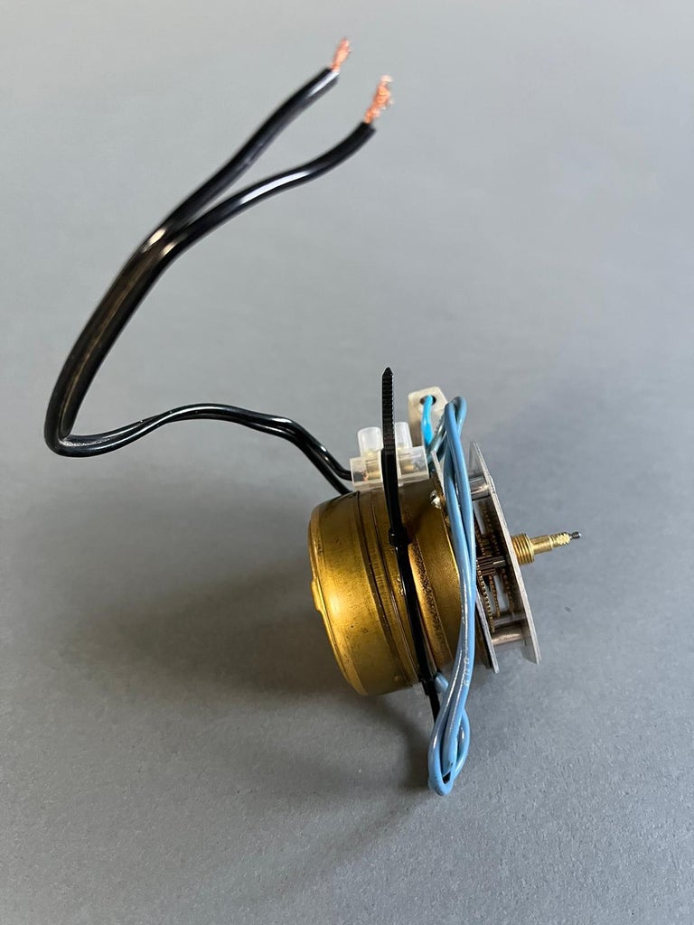George Nelson Mid Century Ball Clock in Brass and Wood For Sale at 1stDibs