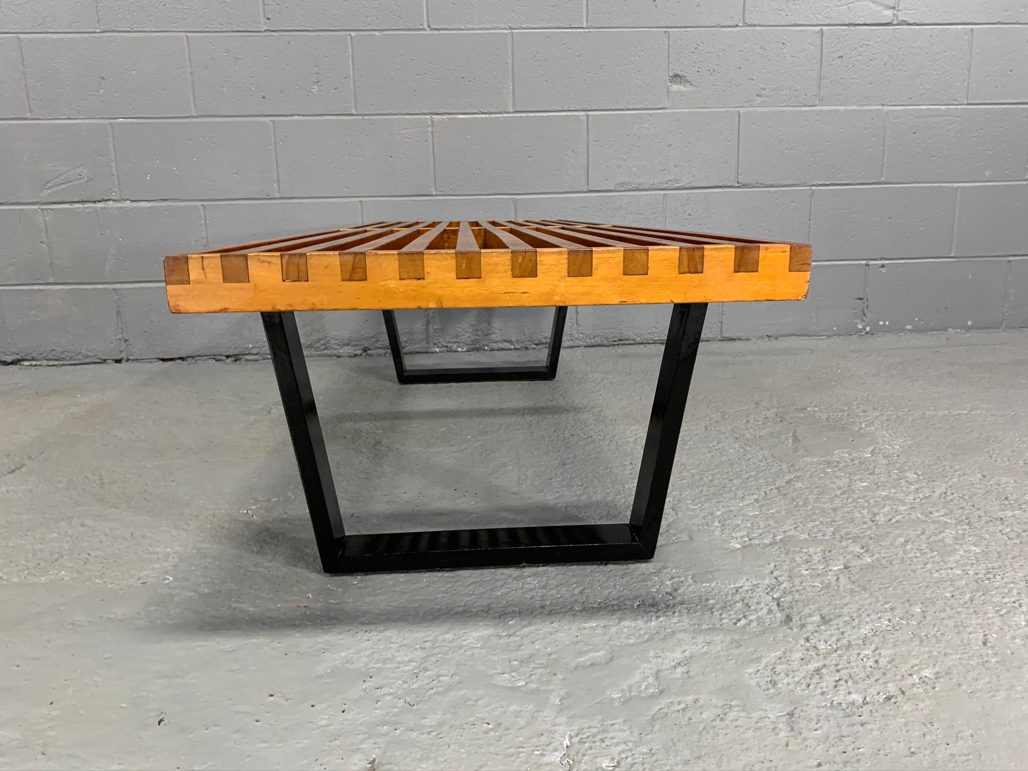 George Nelson Midcentury Slat Bench for Herman Miller at 1stDibs