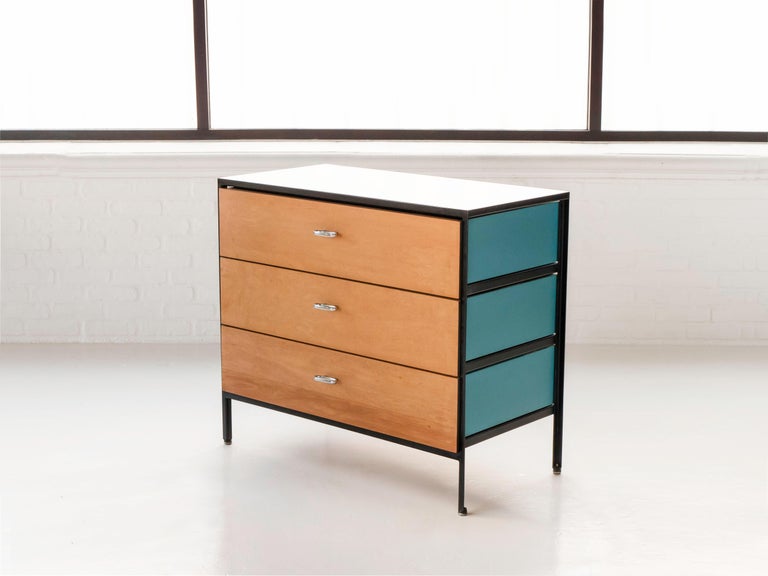 George Nelson Steel Frame 3-Drawer Dresser for Herman Miller, 1950s at ...