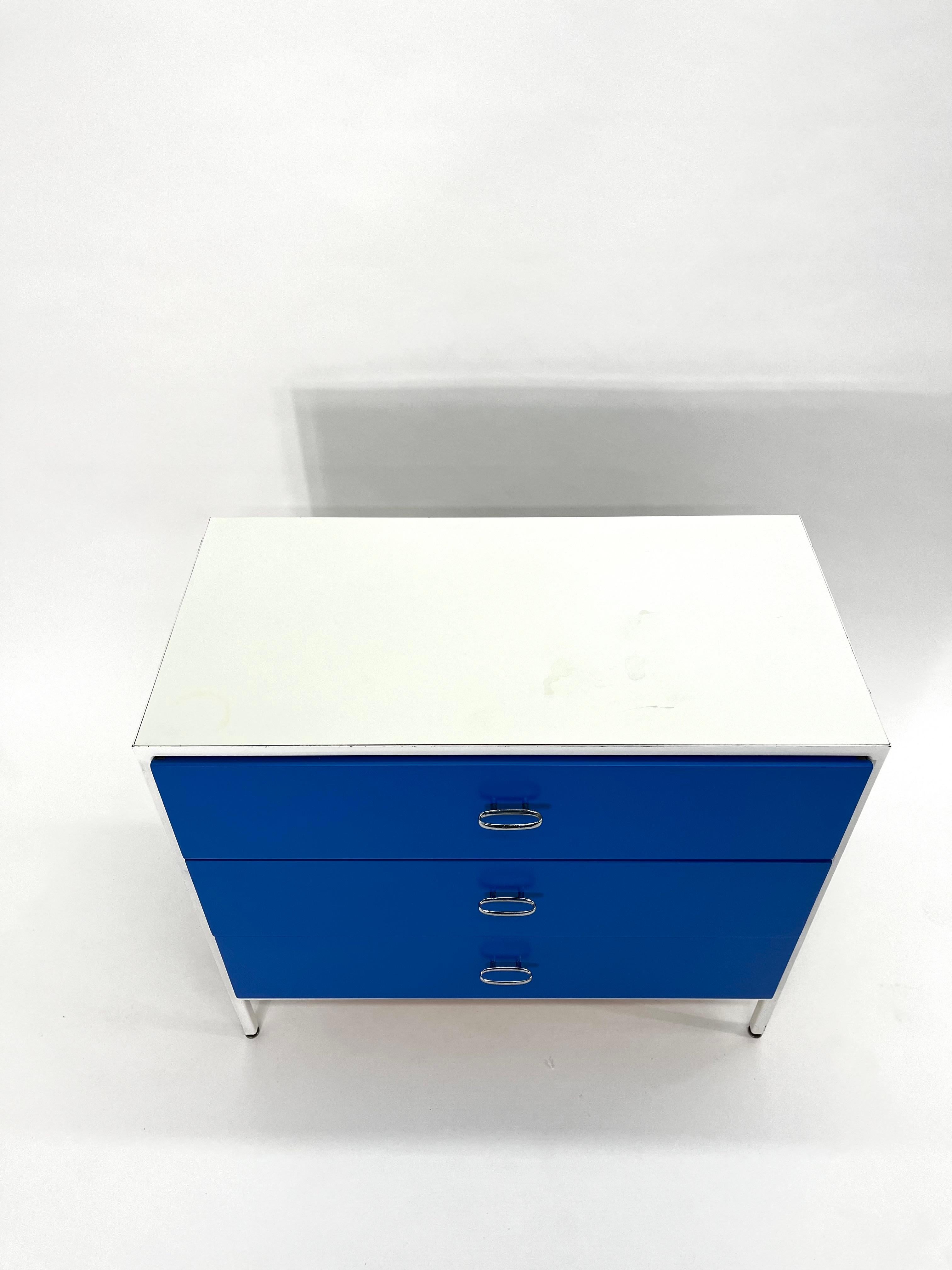 George Nelson Steel Frame Dresser in Blue and Grey at 1stDibs