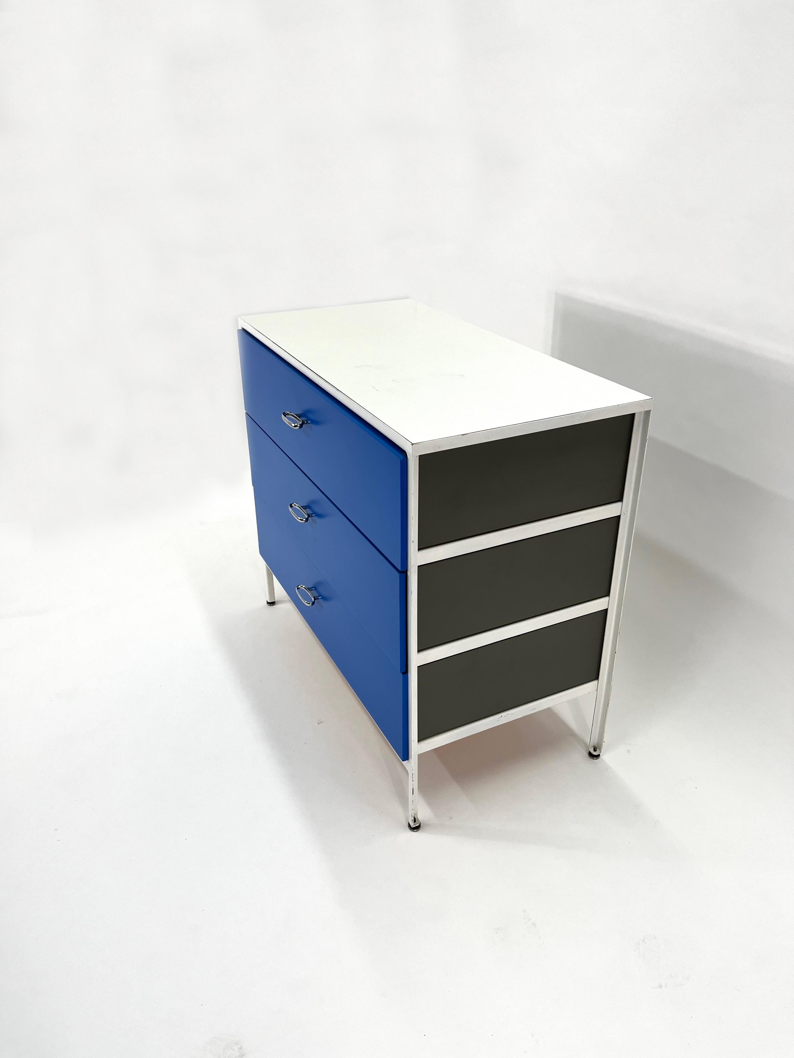 George Nelson Steel Frame Dresser in Blue and Grey at 1stDibs