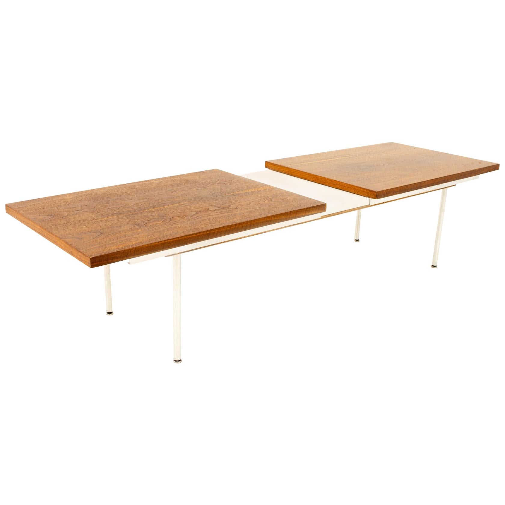 Large Round George Nelson Coffee Table in Walnut For Sale at 1stDibs