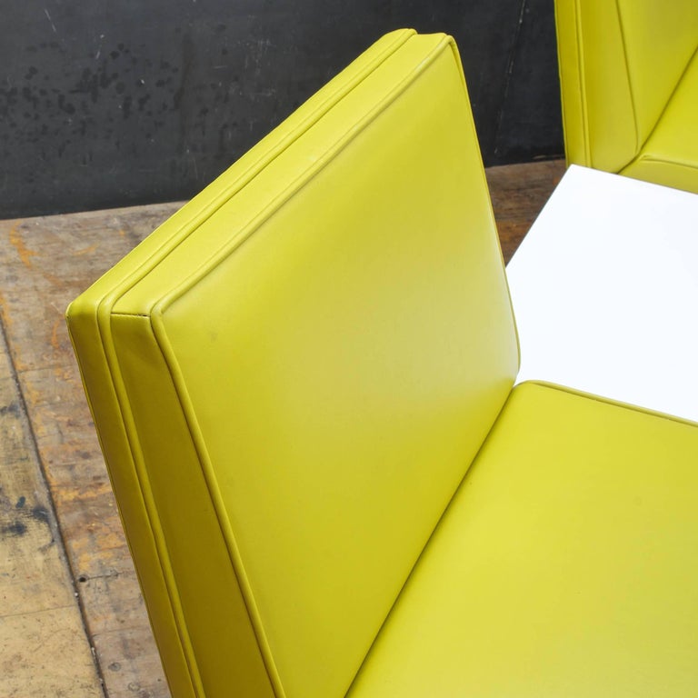 George Nelson White Chartreuse Green Naugahyde Steel Fame Sofa Table ...