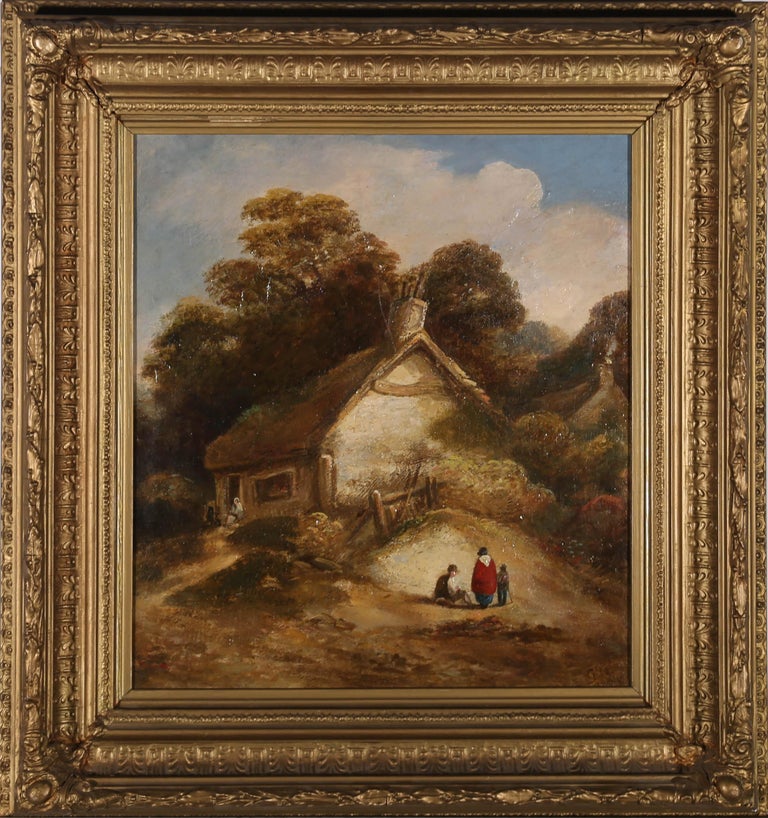 Attrib. George Nicholson (1787-1878) - 1854 Oil, The Old Smithy Shop For Sale at 1stDibs