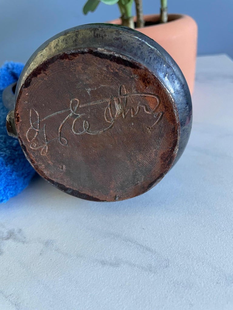 George Ohr Signed Pottery Handled Mug at 1stDibs