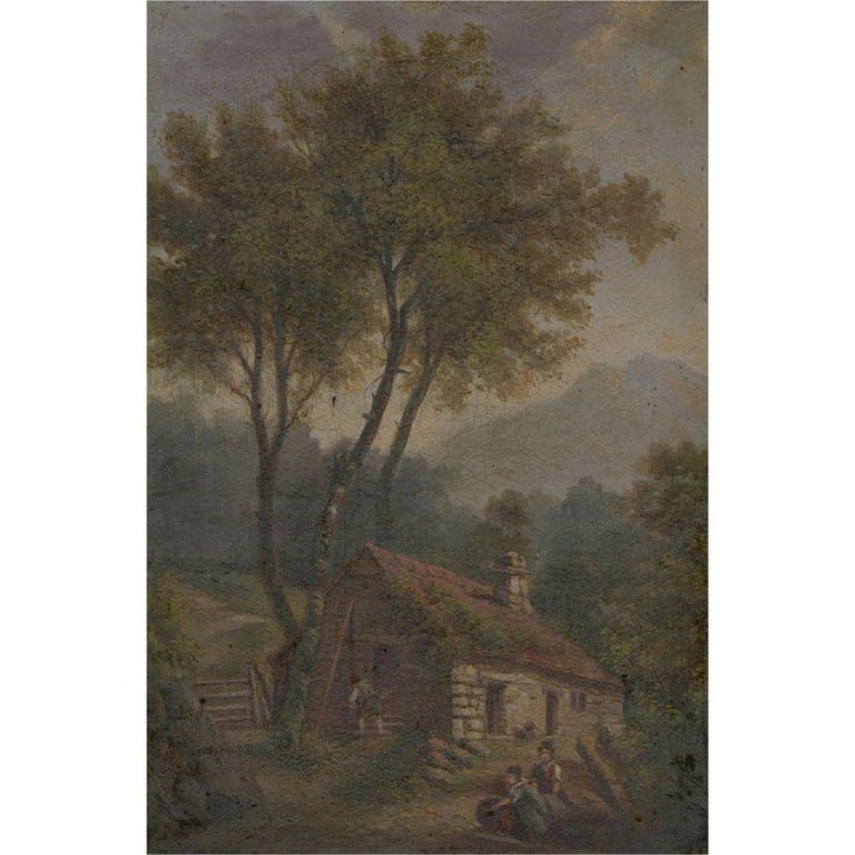 George Perrin - George Perrin - 1884 Oil, Old House at Betws-y-Coed ...